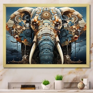 Designart "Surrealism The Elephants Secret" Surrealism Framed Canvas ...