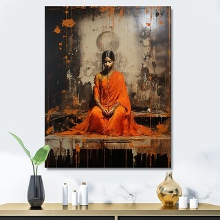 Designart "Hindu Rigvedas Resplendent Rust " Hinduism Wall Art - Bed ...