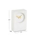 White Marble Minimalistic Rectangular Clock with Recessed Numberless ...