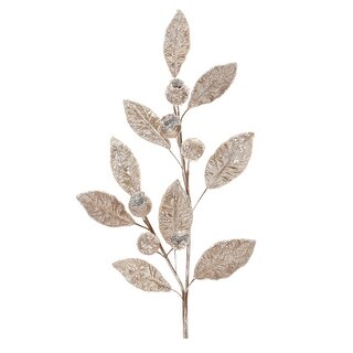 Beaded Silver Leaf Stem (Set of 2) - Bed Bath & Beyond - 40837063