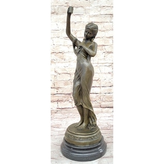 Jean Patoue “Maiden With Chalice” – Graceful Bronze Sculpture Art On ...