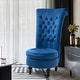AVAWING High Back Throne Chair Velvet Armless Royal Accent Chair with ...