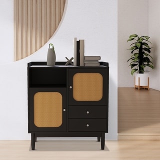 Belandria Storage Filing Cabinet with 2 Woven Cane Doors - Bed Bath ...
