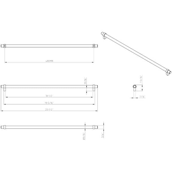 Jeffrey Alexander Key Grande 19 Inch Center to Center Bar Cabinet Pull ...