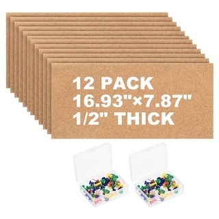 12.01 x 12.01" Cork Board Tiles, 12 Pack Square, 0.47" Thick - Bed Bath ...