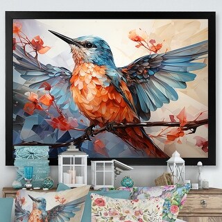 Designart "Geometric Birds In Cubist Skies" Animals Bird Framed Wall ...