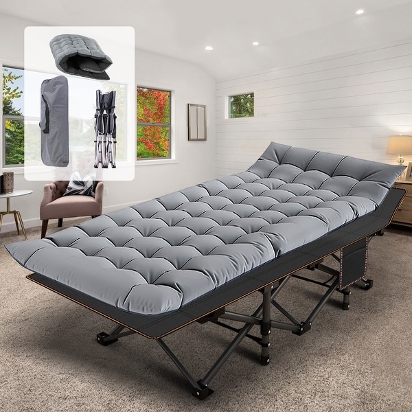 DoCred Folding Camping Cot W Mat for Adults Travel Bed with Carry Bag On Sale Bed Bath Beyond 39295379