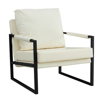 Upholstered Armchair Accent Chair with Metal Frame Extra-Thick Padded ...
