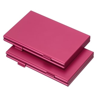 2Pcs Double-Layer Metal Business Card Holder, Aluminum Name Cards Case ...