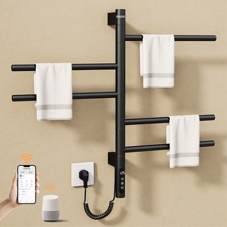 Smart Rotating Heated Towel Rack for Bathroom,Towel Warmer - Bed Bath ...