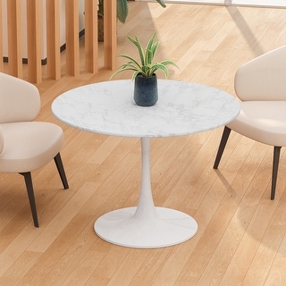 32 Inch Modern Tulip Round Dining Table with MDF Top - 32" x 30" (Dia x ...
