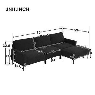 Freely Combinable Sofa L-shaped Sectional Sofa Couch Set with Ottoman ...