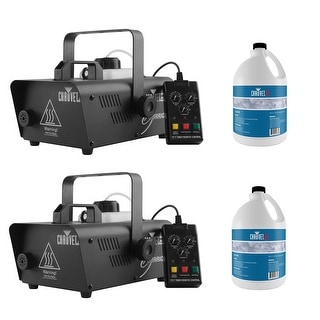 CHAUVET DJ Hurricane 1200 Fog Machine (2 Pack) + Fog Smoke Juice Fluid ...