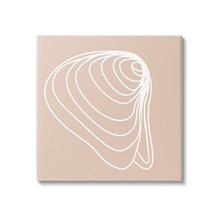 Stupell Clam Shell Seashell Stripes Casual Line Doodle Canvas Wall Art ...