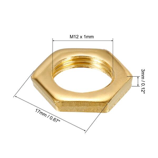 40pcs M12 Hex Nuts Jam Hexagon Nut Lock Fasteners for Threaded Pipe Gold - Bed Bath & Beyond ...