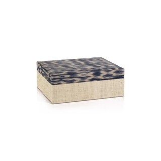 Marano T'nalak and Raffia Decorative Box - Bed Bath & Beyond - 40133217