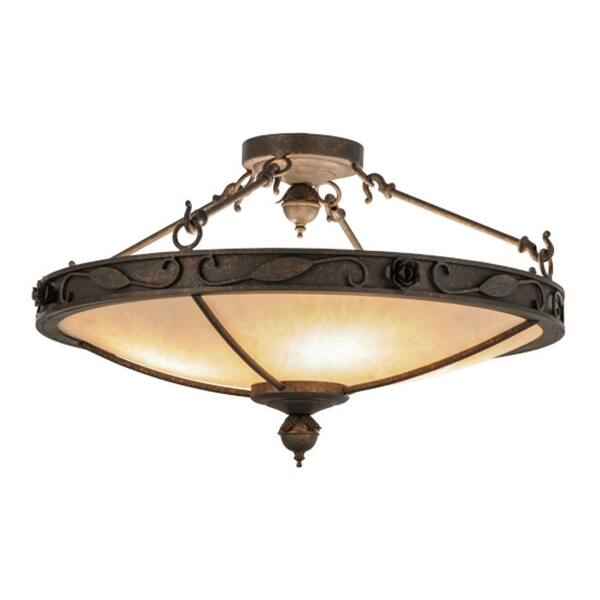 Meyda Tiffany 149758 Arabesque 4 Light 28" Wide Semi-Flush Bowl - Bed ...