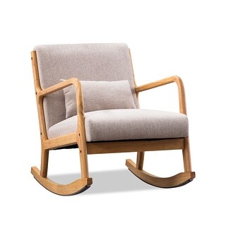 Rocking Chair Living Room Lounge Arm Chair with Pillow - Bed Bath ...