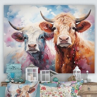 Designart "Cute Multicolor Yaks Selfie" Yakswall Art - Bed Bath ...