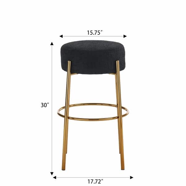 Set of 2 Contemporary Round High Bar Stools - 30" Height, Perfect for ...