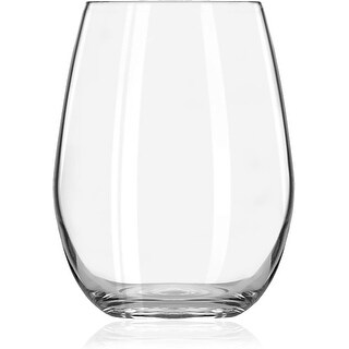 Sienna Stemless Glass, Clear wine Champagne Glasses 4 Pack Elegant ...