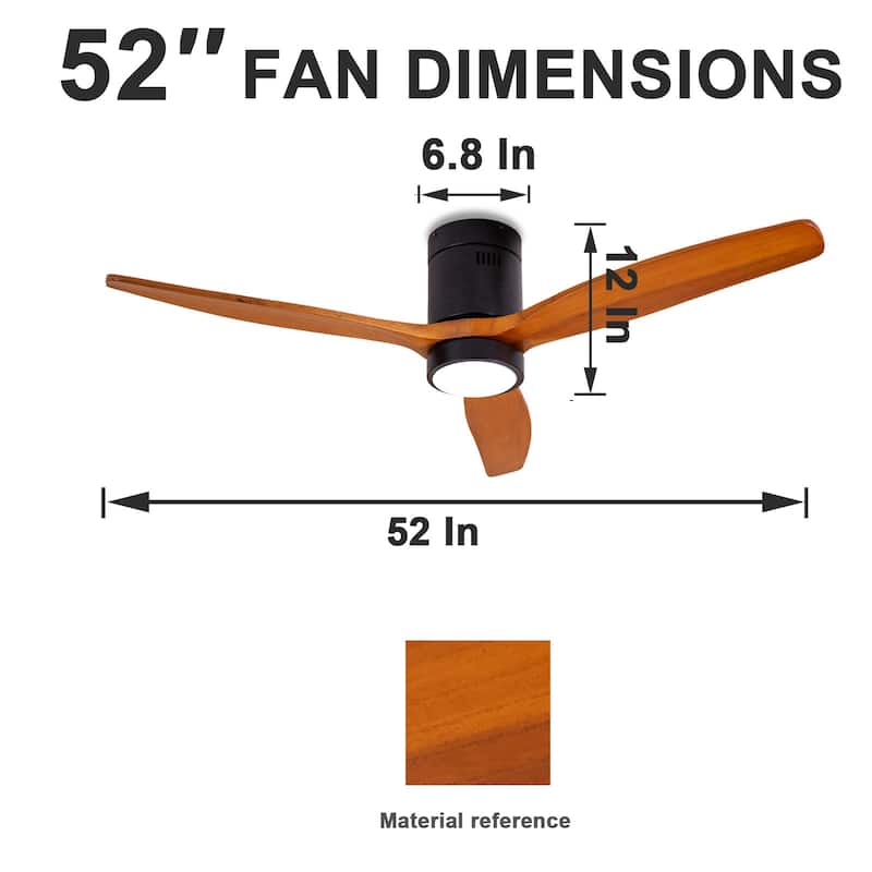 52 Inch Solid Wood Ceiling Fans with Lights - Bed Bath & Beyond - 39508240