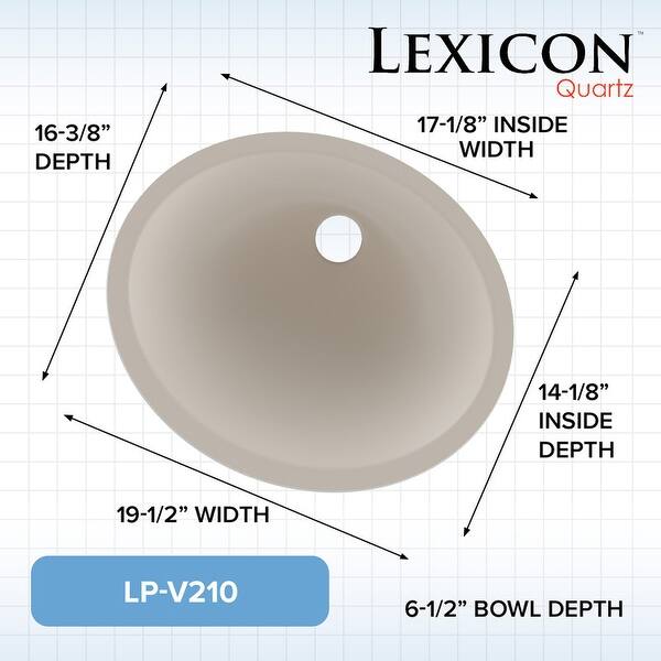 Lexicon Platinum V210 Quartz Composite Oval Vanity Sink - Beige - Bed ...
