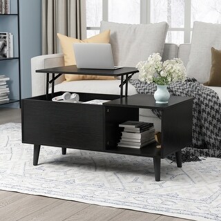 Timechee 39" Half Lift Top Coffee Table With Hidden Storage and Shelf ...