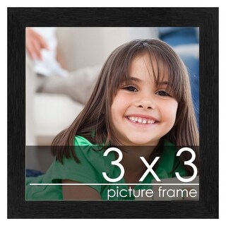 3x3 Traditional Black Complete Wood Square Picture Frame with UV ...