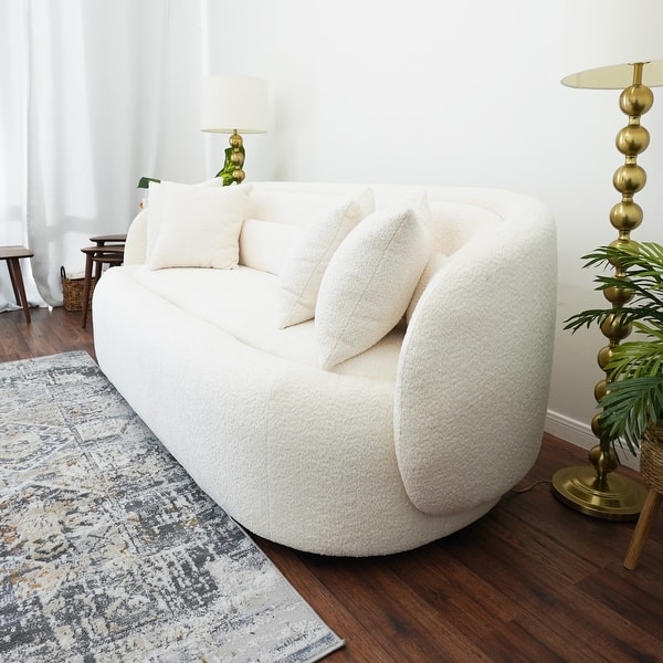 Geneva Mid-Century Modern Luxury Boucle Couch - Bed Bath & Beyond ...
