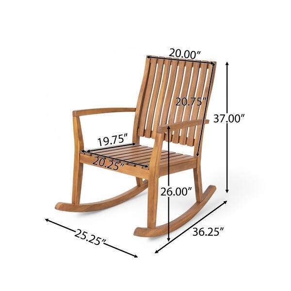 Christopher Knight Home- Sandy Acacia Wood Outdoor Rocking Chair Set of ...