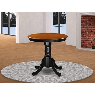East West Furniture Eden Kitchen Dining Table - a Round Solid Wood ...