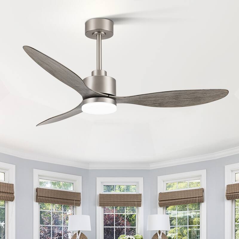 52"/42" Black/Gold LED Ceiling Fan with Lights Remote(3-Blade) - On ...