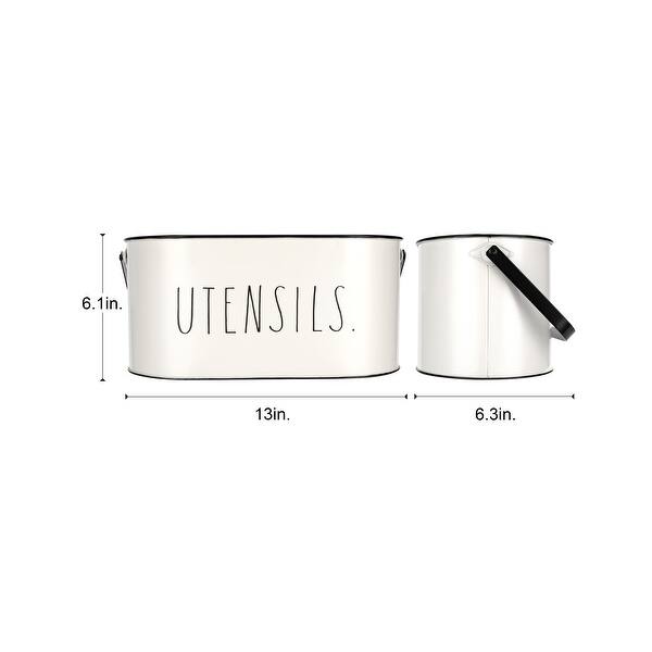 Rae Dunn Enamel Metal Look 4 Section Kitchen Caddy - Bed Bath & Beyond ...