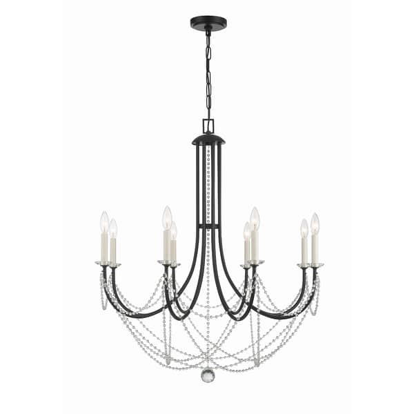 Delilah 8 Light Matte Black Chandelier - 31.5"W x 37"H - Bed Bath & Beyond - 37283679