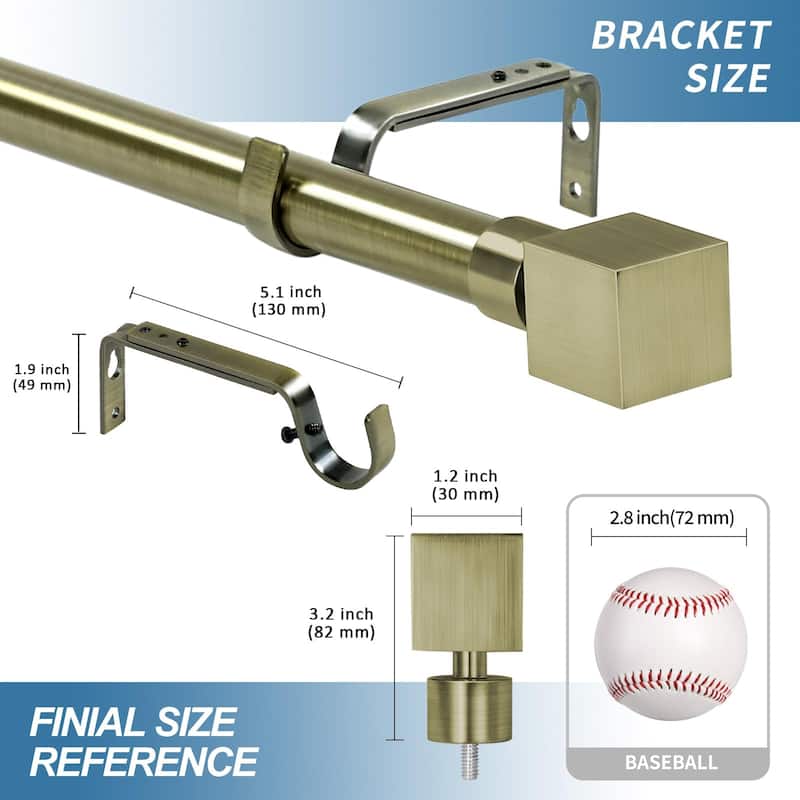 1-inch Diameter Wright Adjustable Single Drapery Curtain Rod ...