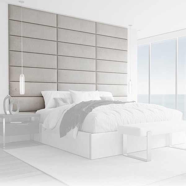 Vant Upholstered Headboards Neutral Sand 30 inch Set of 4 Panels Queen
