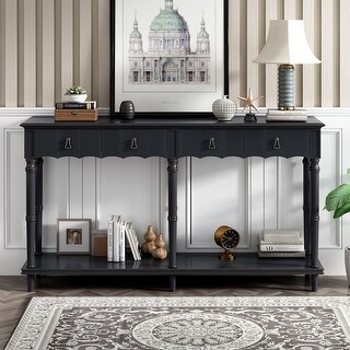 63" Rectangle Country Console Table for Hallway Living Room Bedroom ...
