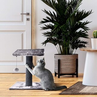 Cat Craft 2- Level Plush Pedestal Cat Scratching Post & Platform Lounge ...