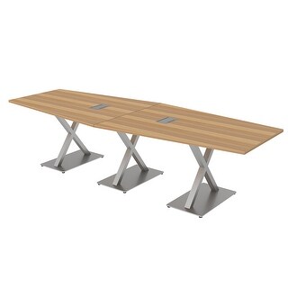 10 Ft Modular Hexagon Shaped Conference Table X Bases Electrical Units ...