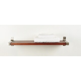 BrandtWorks Modern Dark Brown Wall Shelf 7.75'' x 32'' - Bed Bath ...