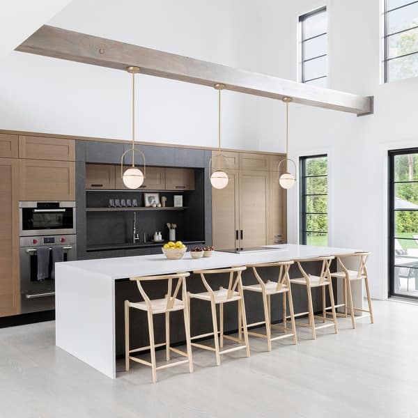 Gold Pendant Light Fixture Mid Century Glass Pendant Lighting 2 Pack ...