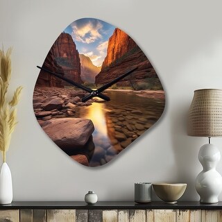 Designart - Zion National Park Utah - Utah Wall Clocks in Asymmetrical ...