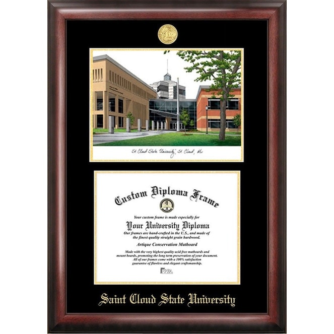 Illinois State 10w x 8h Gold Embossed Diploma Frame with Campus Images Lithograph - Bed Bath ...