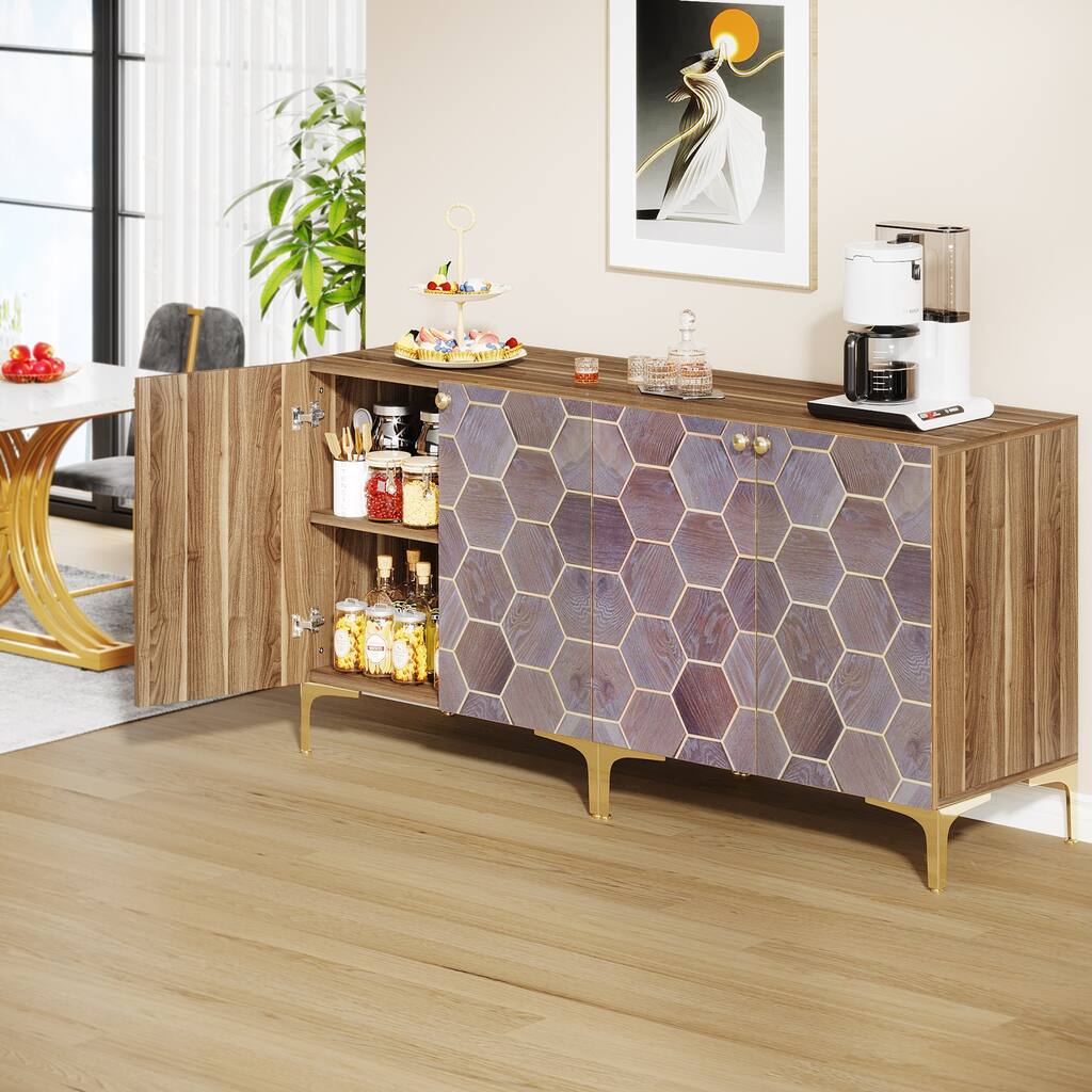 Modern Buffet Sideboard Cabinet with Storage for Dining Room (Set of 2 ...