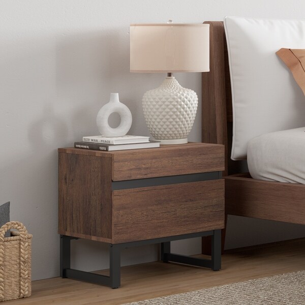 Iron and wood nightstand store
