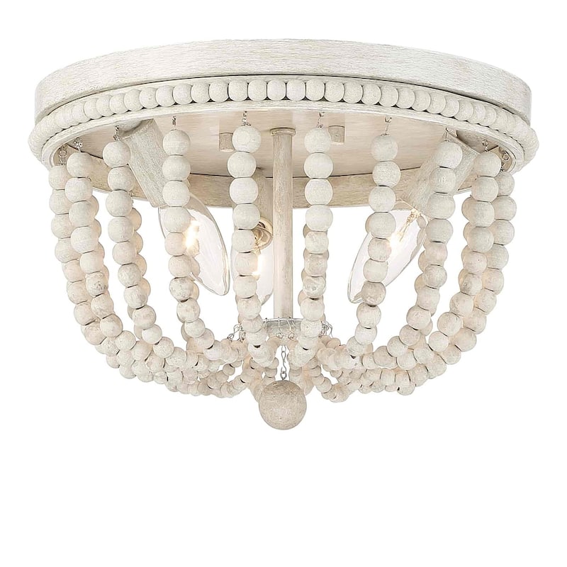 Fidenza 3-light Boho Beaded Flush Mount Ceiling Light Farmhouse Coastal ...