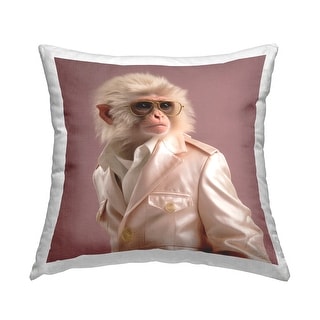 Stupell Monkey in Glam Suit Decorative Printed Throw Pillow Design by ...