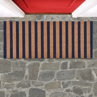 Villa by Classic Home Striped 24x57 Navy and Natural Choir Doormat ...