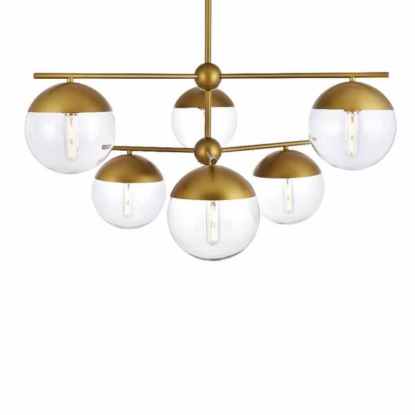 Elegant Lighting Eclipse 6 Light 36" Wide Chandelier with Clear Glass ...